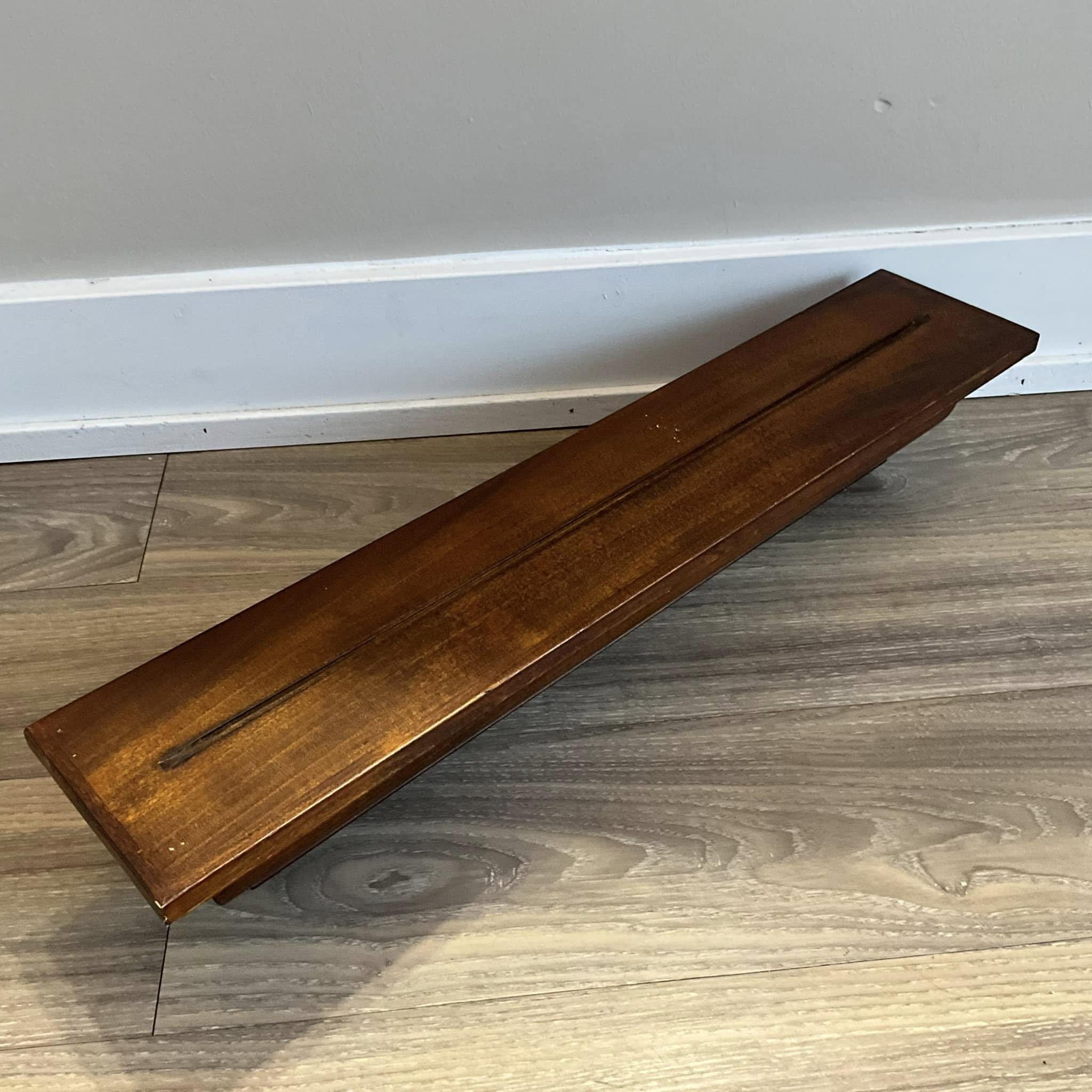 Vintage Wood Hanging Wall Shelf: Crown Molding Plate Groove, 24 ...