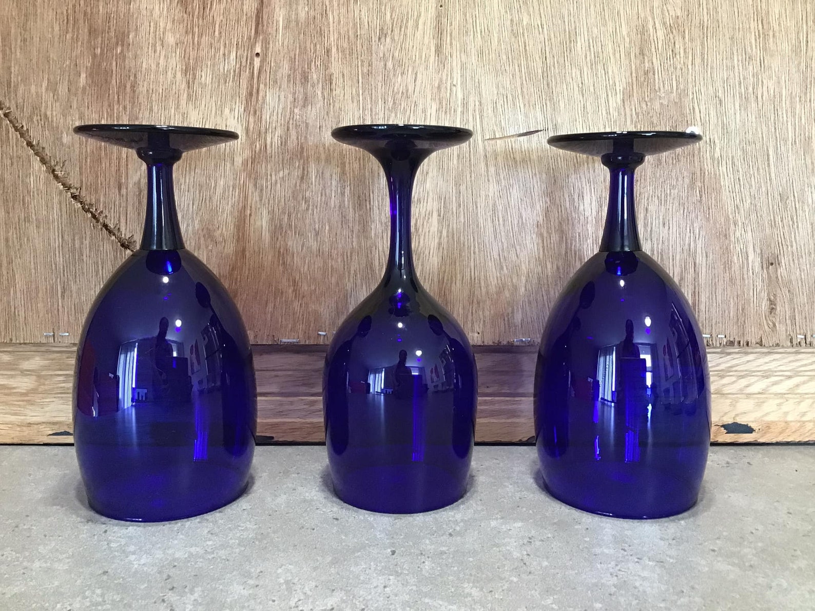 Vintage Libbey Cobalt Blue Wine Glasses Set of 3 Blue Wine - Etsy