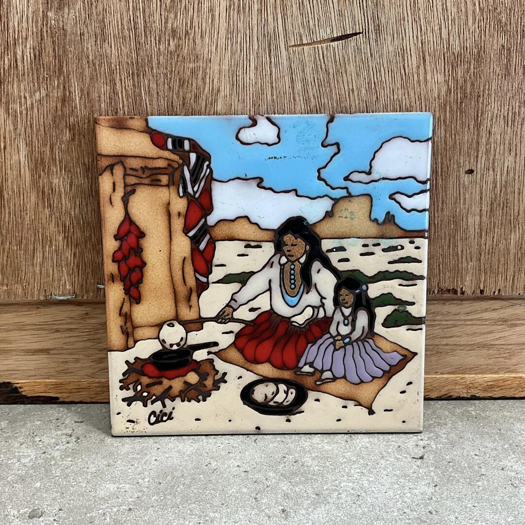 Vintage Native American Tile Trivet: Tucson Arizona Earthtones Decor - Etsy