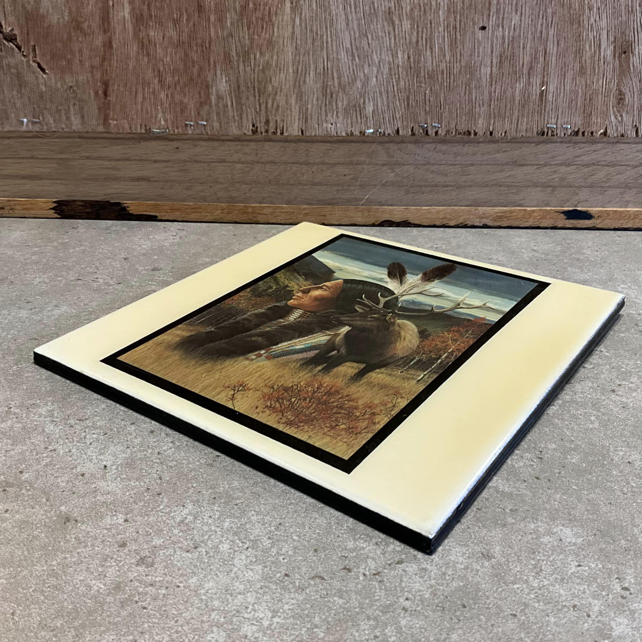 Wall Tile Bull Elk Indian Chief Prayer Picture Julie Kramer Cole Wall ...