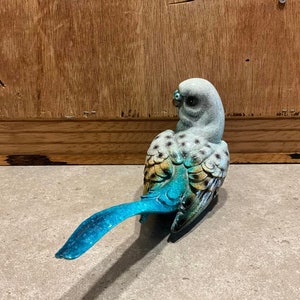 Vintage Blue Budgie Figurine: Bird Home Decor (8" X 4.5") - Etsy