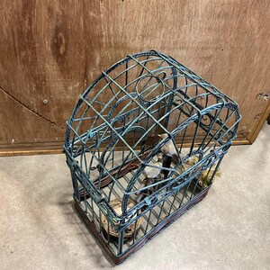 Metal Bird Cage With 3 Faux Birds , Decorative Bird Cage, Kitchen Decor ...