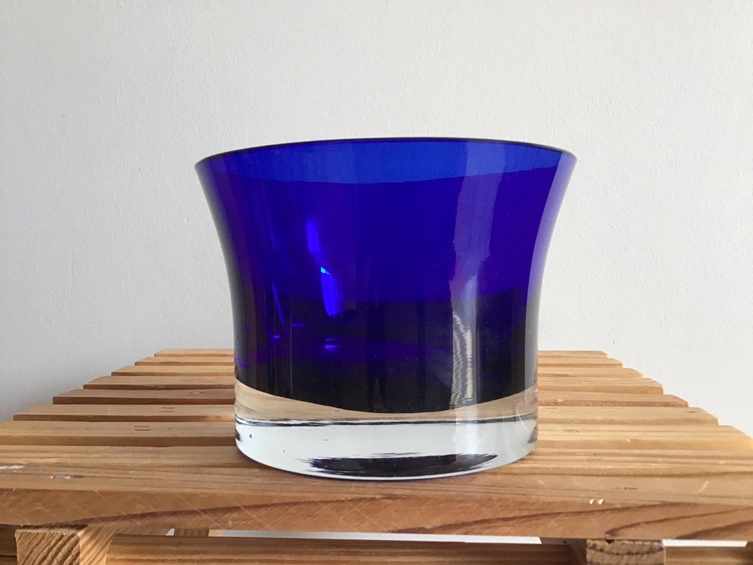Cobalt Blue Candy Bowl or Vase, Glass Candy Dish, Vintage Cobalt Blue ...