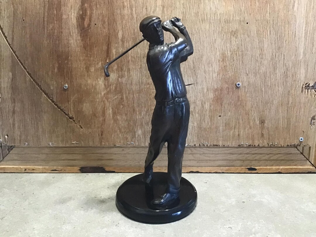 Vintage Bronze Tone Sculpture Statue Golfer, Golf, Male Golfing Trophy Deal Figurine - Etsy