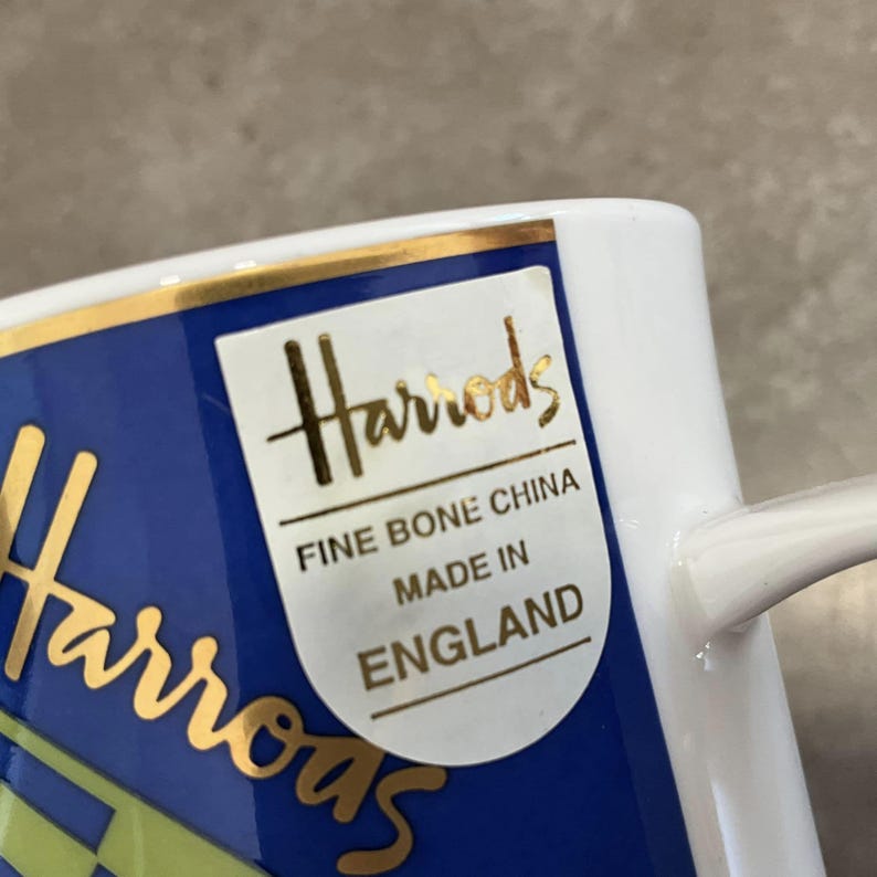 Harrods London English Fine Bone China Mug Peacock Made in England - Etsy