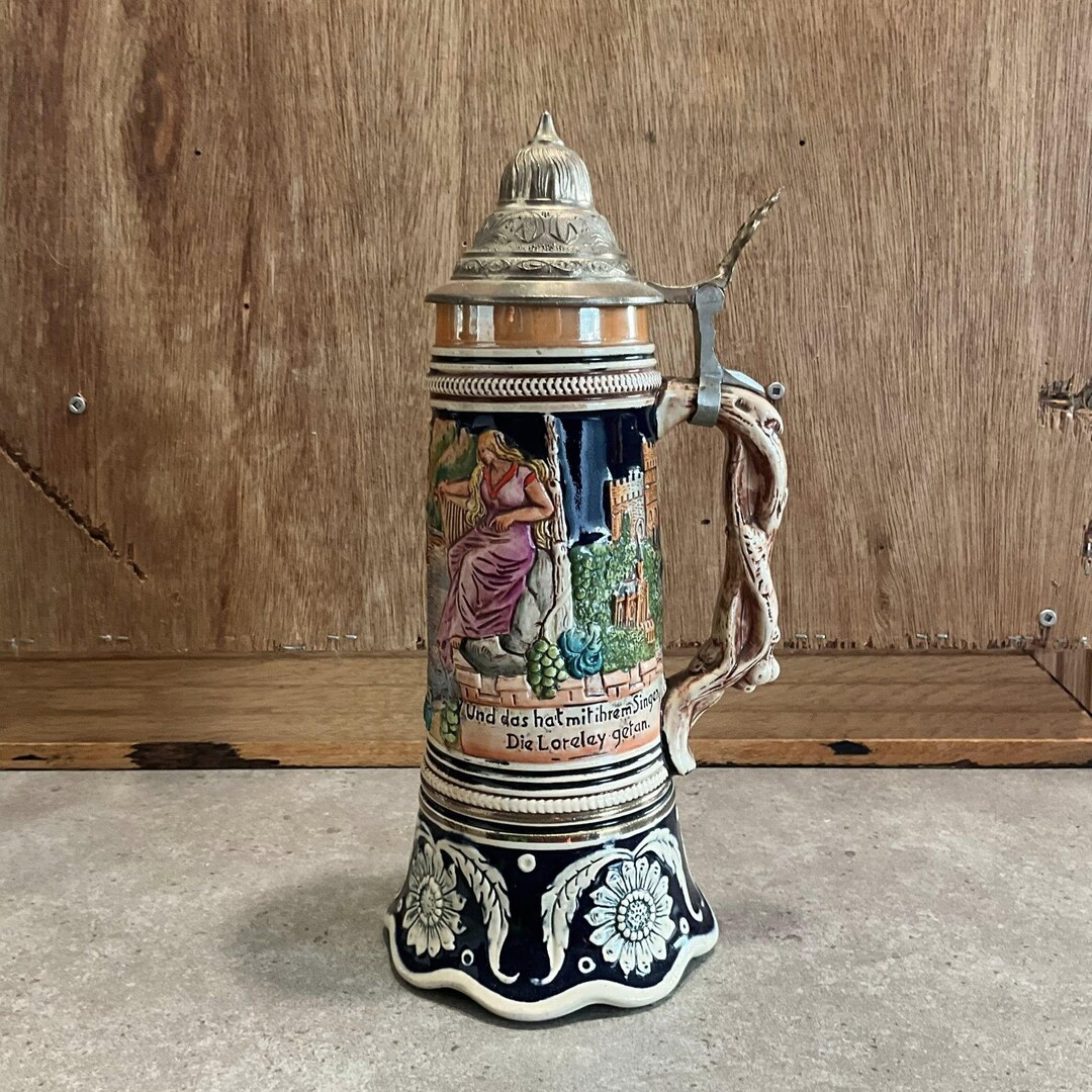 Vintage German Beer Stein W/lid Music Box Plays (loreley) - Etsy UK
