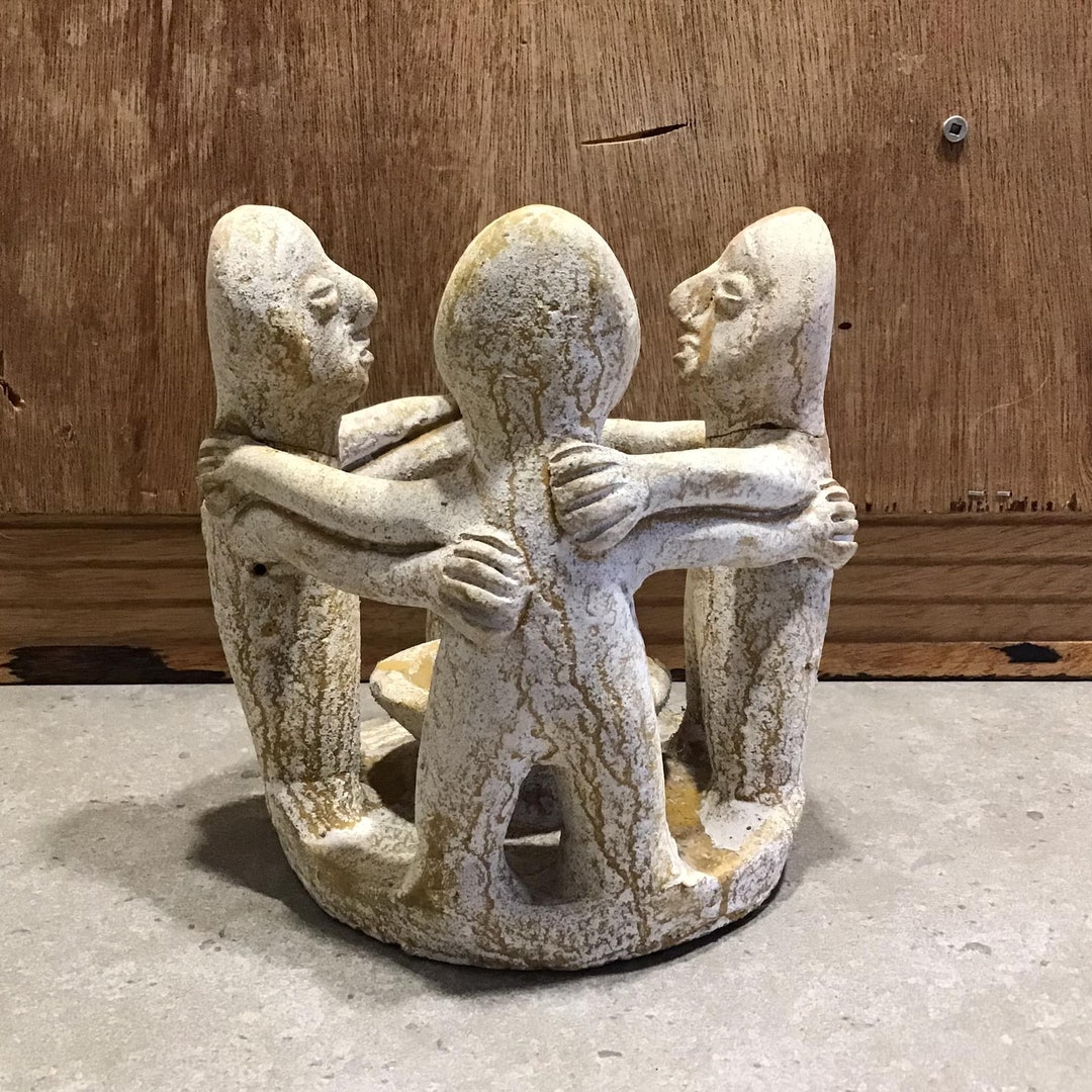 Aztec Mayan Folk Art Clay Pottery Circle of Friends Candle Holder ...