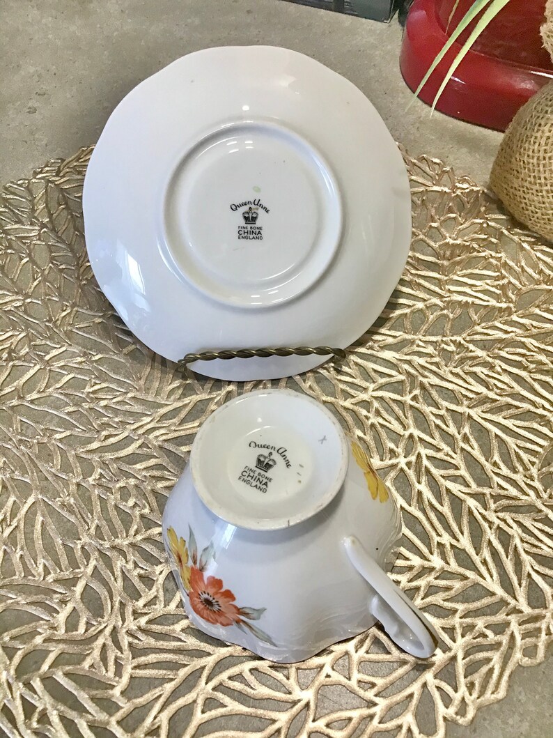 Vintage Queen Anne Cup and Saucer Set Bone China Single Dainty | Etsy