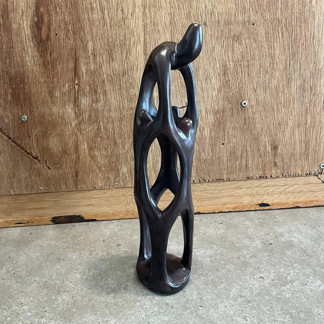 Abstract Family Soapstone Sculpture Brown - Etsy