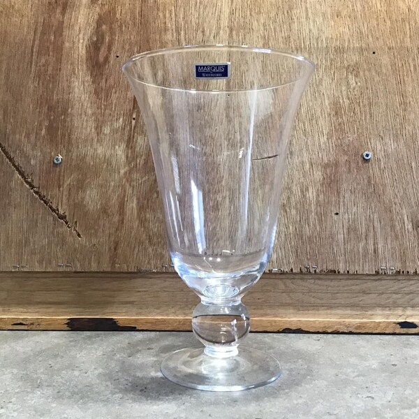Footed Glass Vase - Etsy