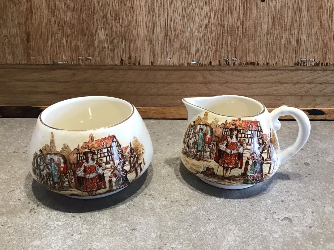 Vintage English Ware Lancasters Creamer and Sugar Bowl Hanley England ...