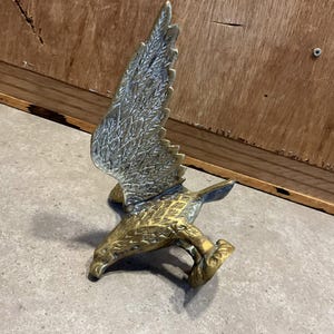 Vintage Carved Brass Eagle Sculpture, Metal Bird Sculpture - Patina - Etsy