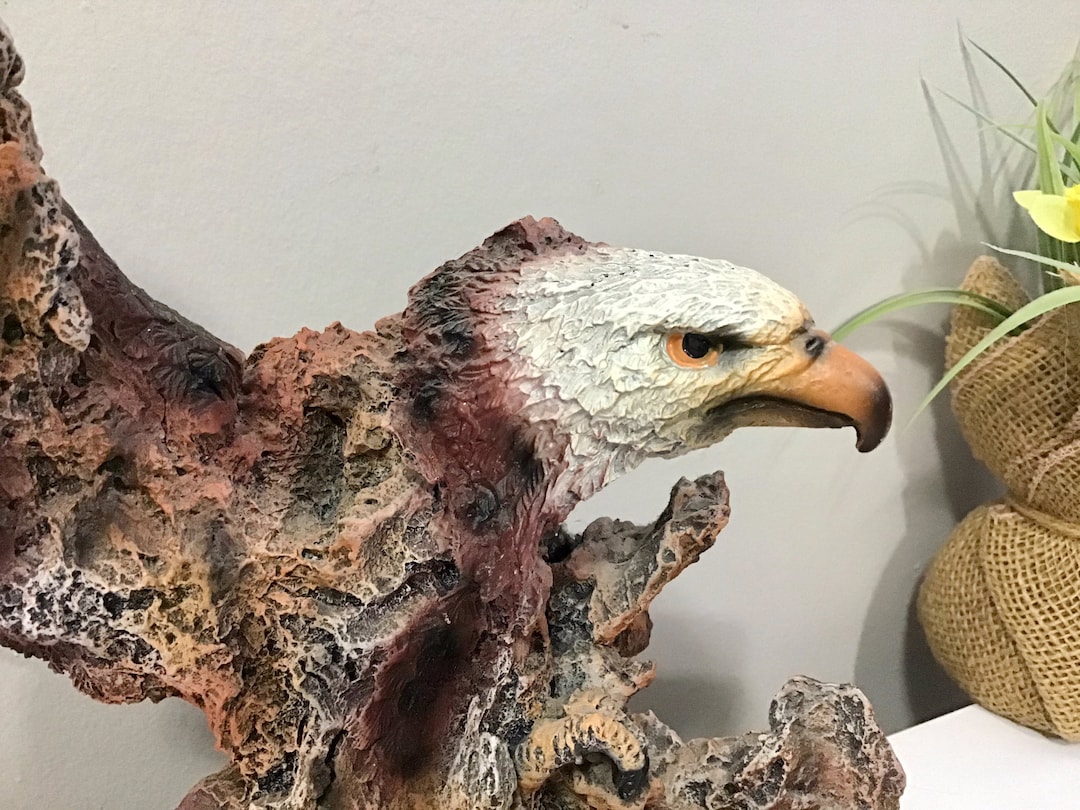 Vintage Eagle Sculpture - Wood Base by Marka Gallery, Vintage Bird ...