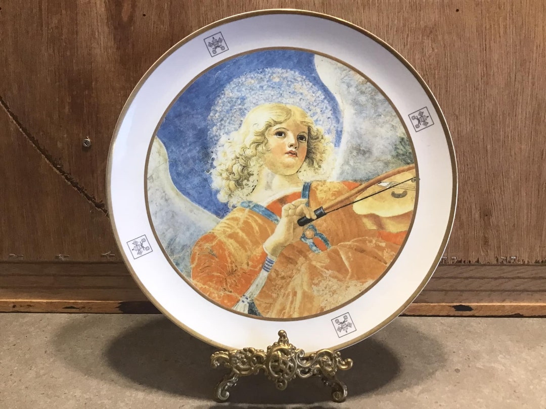 Vintage Italian Decorative Plate: Angel Playing Violin, Vatican Museum ...