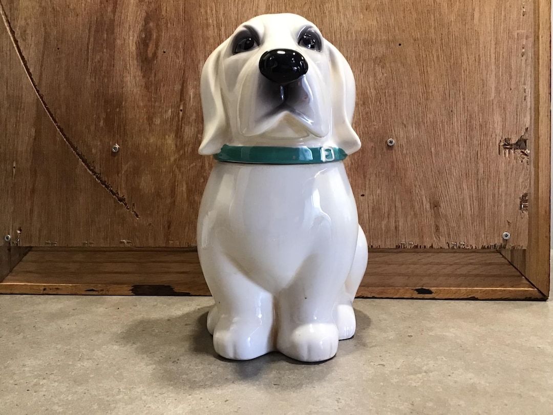The Pioneer Woman White Labrador LUCY Dog Cookie Jar - Etsy
