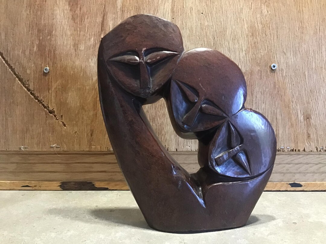 Vintage Carved Stone Sculpture 3 Faces, African Art Statue - Etsy