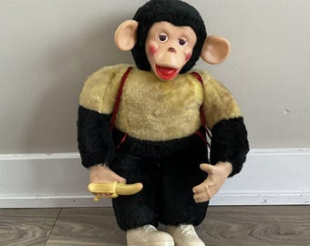 Vintage 60s Large Mr Bim Zip Zippy Monkey Banana Eating Chimpanzee ...