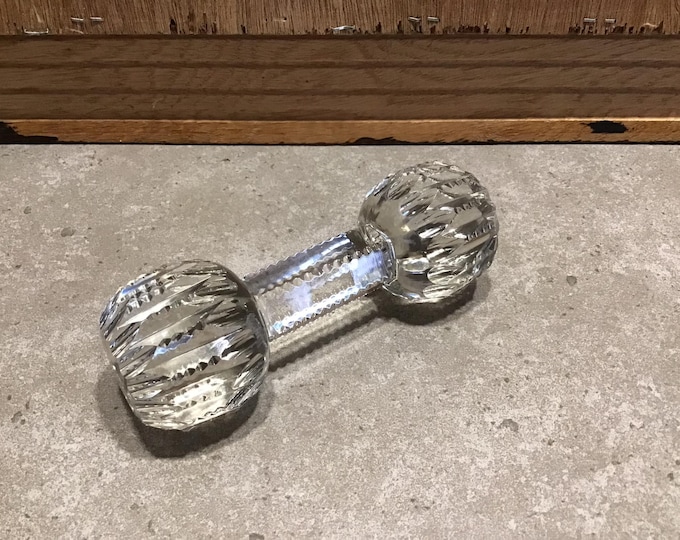 Vintage Cut Crystal Glass Dumbbell Paperweight - Etsy