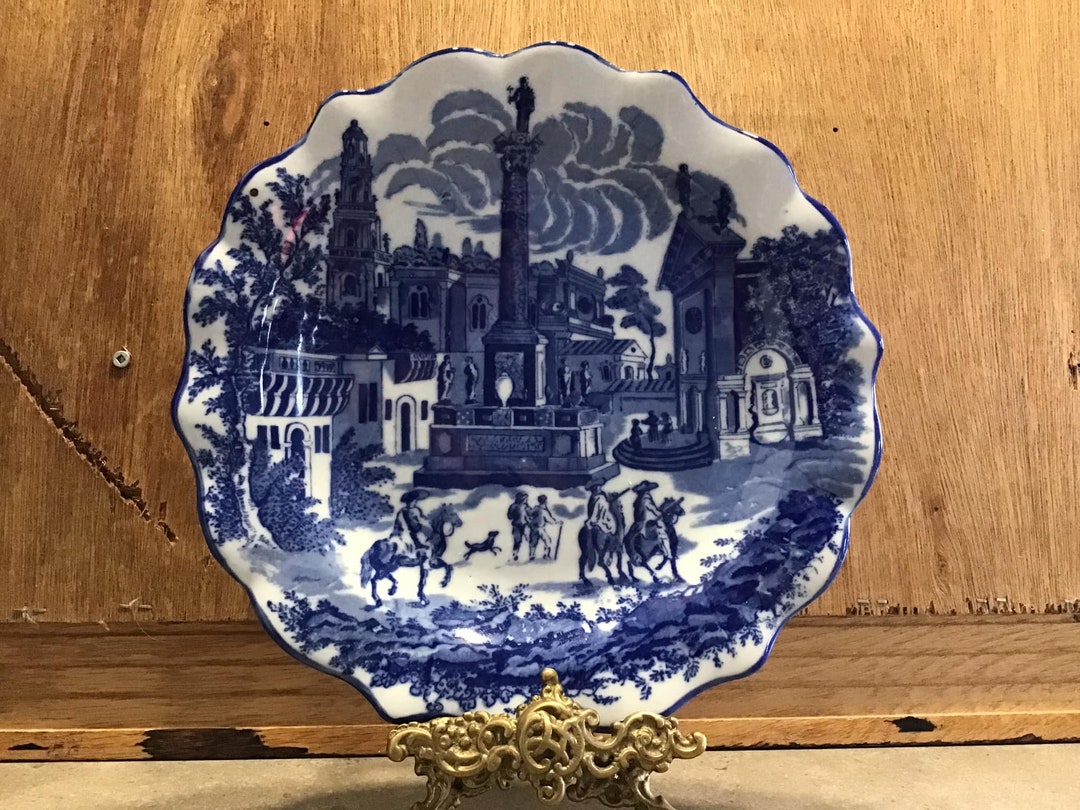 Vintage Victoria Ware Ironstone Blue & White Plate - Etsy