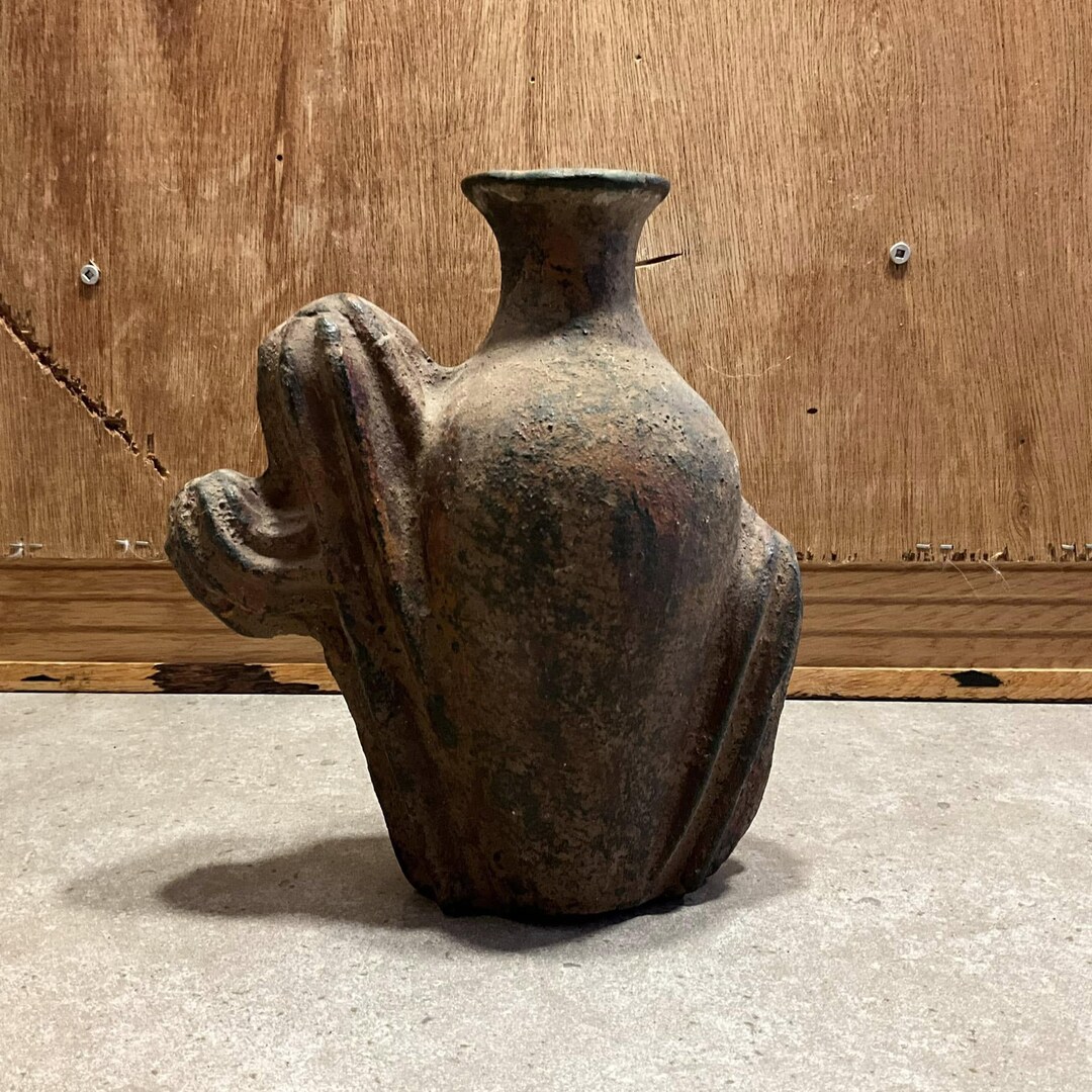 Old Mexican Pottery Clay Rustic Terracotta, Cactus Design, Handcrafted ...