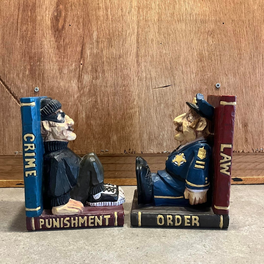David Frykman Crime and Punishment Bookends Humor Statue - Etsy