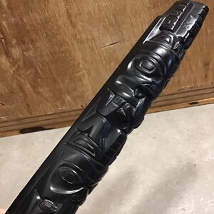 Vintage Tribal Pole is a Replica Hand Carved Argillite Totem Pole ...