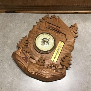 REGEN VERANDERLICH SCHON Thermometer/barometer. Vintage German Wall ...