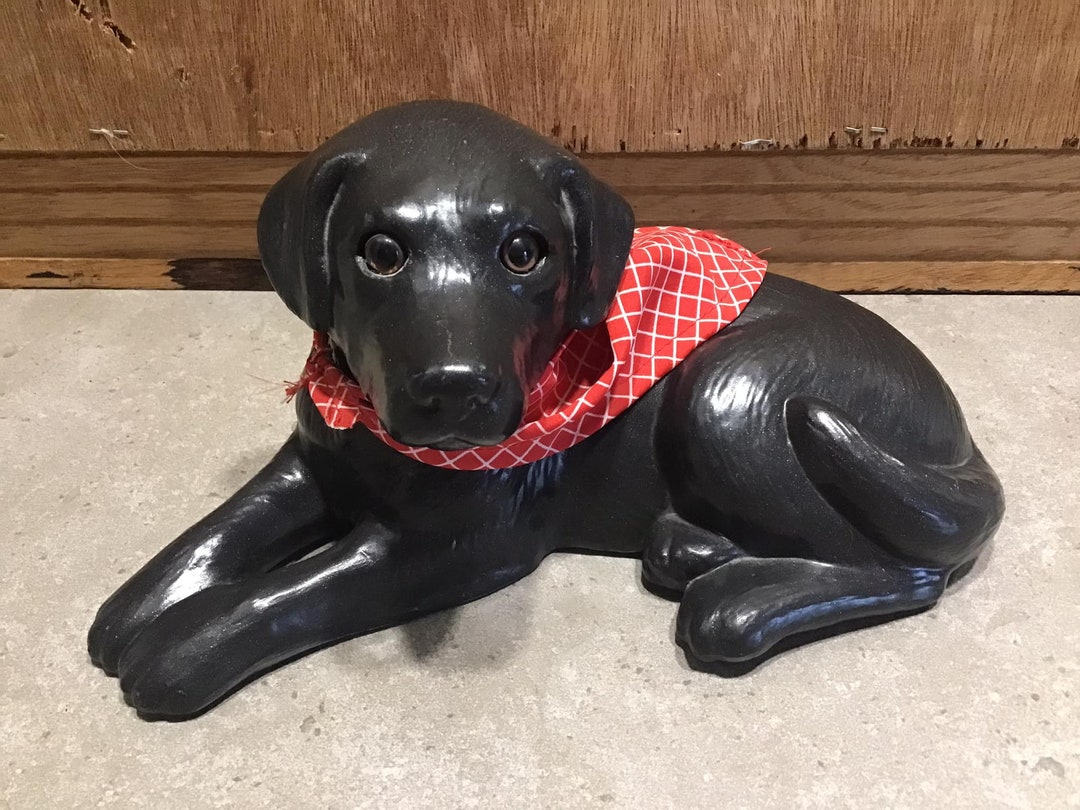Black Labrador Dog Ceramic Figurine Dog Statue Black Lab Puppy Dog ...