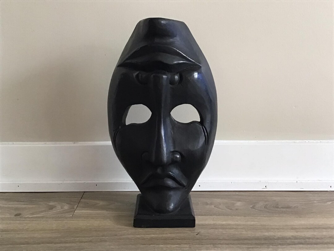 Happy Sad Mask Tragedy Comedy Masquerade Decor Black Wood 16" - Etsy