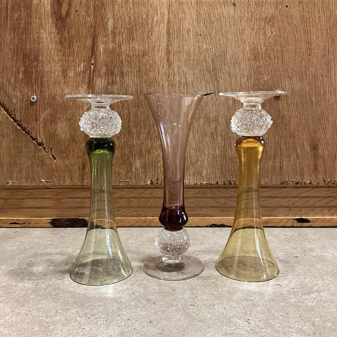 Vintage Bubble Cordial /shot Glasses, Colorful Glass, Green, Purple ...