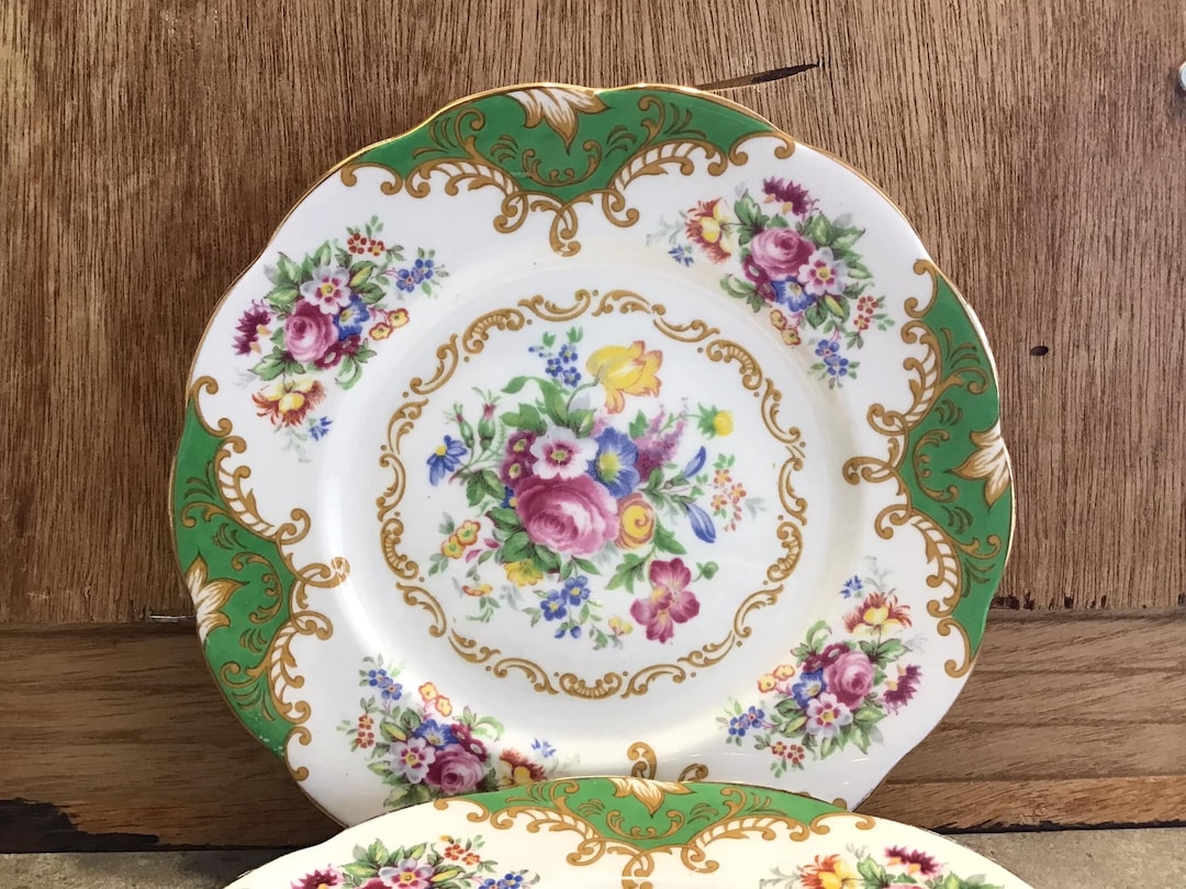 Royal Albert, Crown China, Albany Green, Plates Made in England 832881 ...