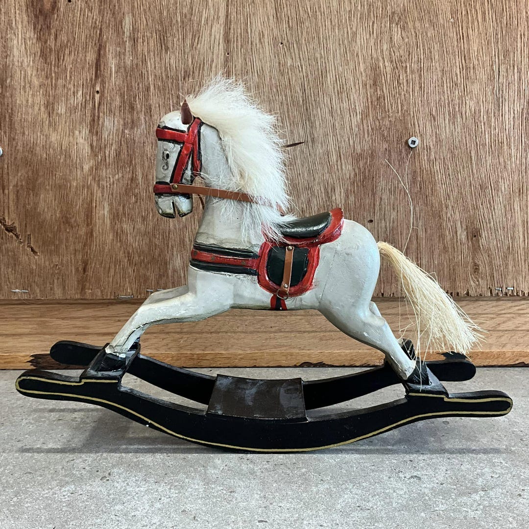 Folk Art, Carved Wooden Rocking Horse, Vintage or Antique - Etsy