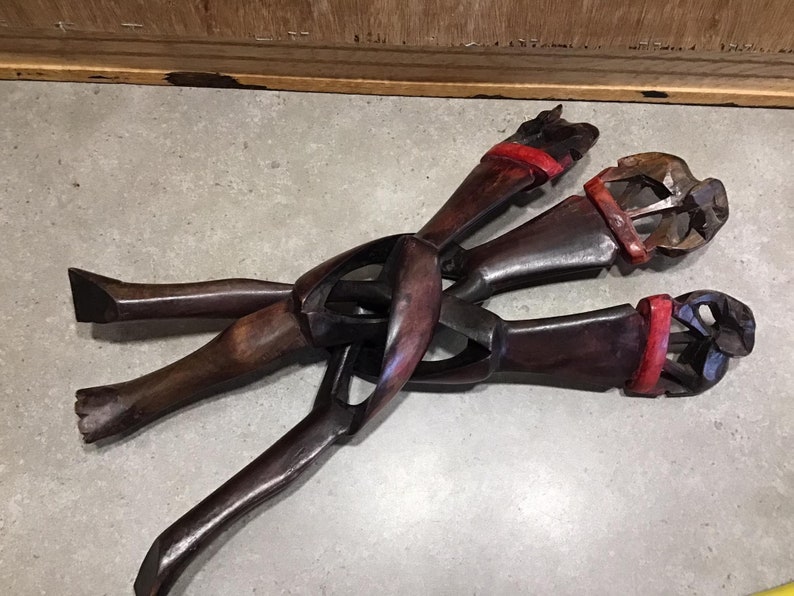 African Figural Stand With 3 Interlocking Collapsible Legs - Etsy