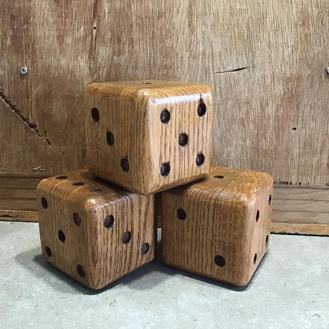 3 Vintage Wooden Dice Large Wood Dice Big Dice Solid Wood Dice Vintage ...