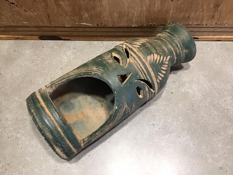 Vintage Clay Candle Holder Inca Face Design - Etsy