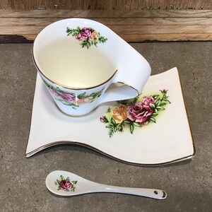 Vintage Adeline Collection Fine Porcelain Tea Set Teacup Saucer & Spoon ...