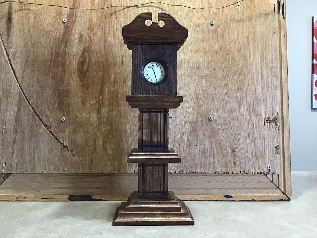 Vintage Wooden Mini Grandfather Clock, Realized Version of the Beloved ...