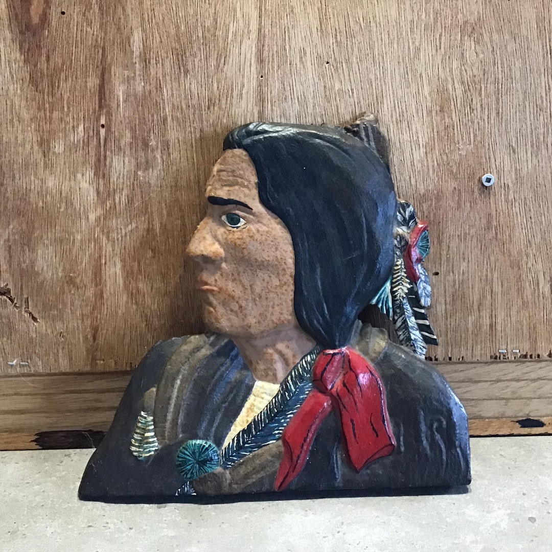 Vintage Metal Native American Indian Chief Figure - Etsy