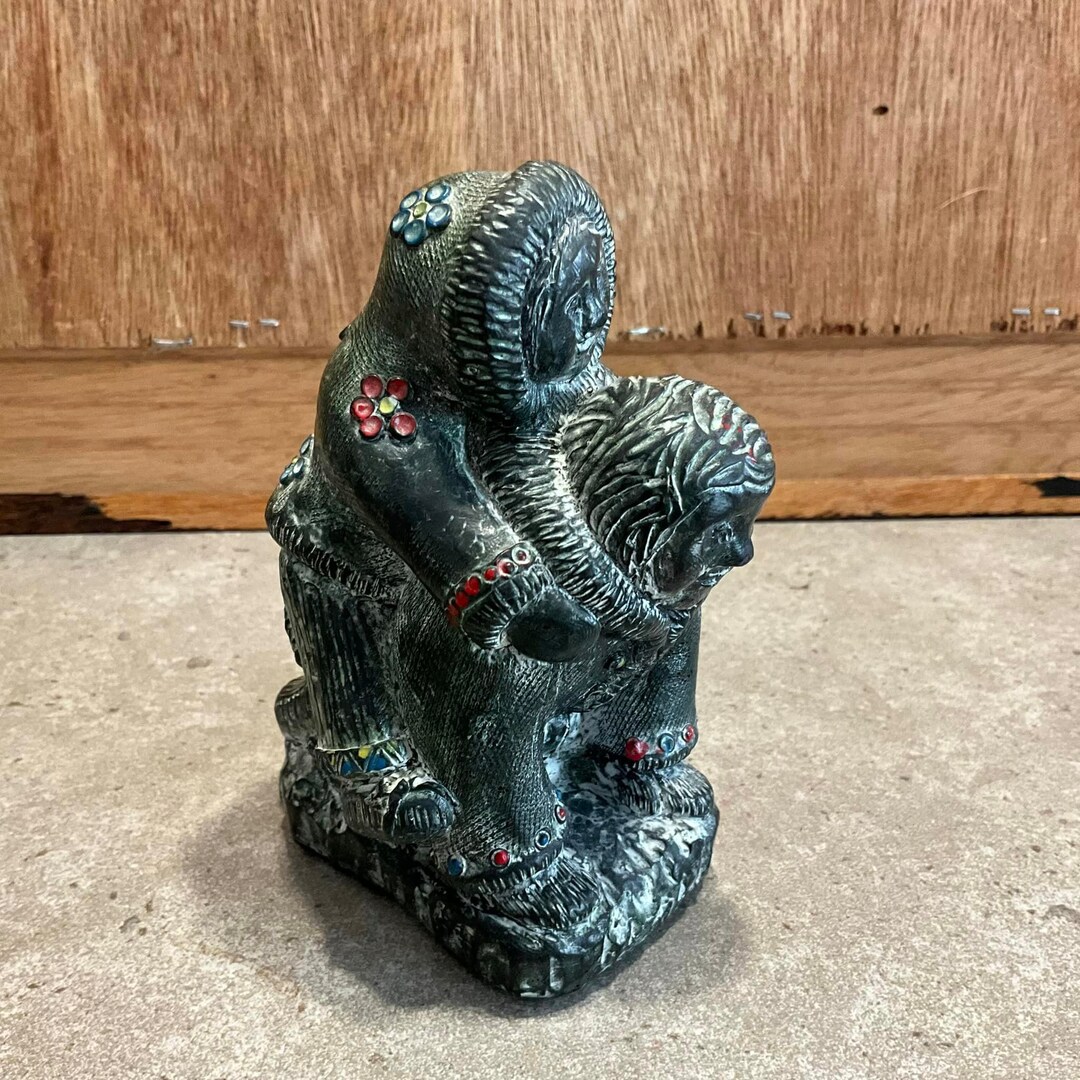 Vintage A Wolf Original Inuit Couple Carving Sculpture Figure Made in ...
