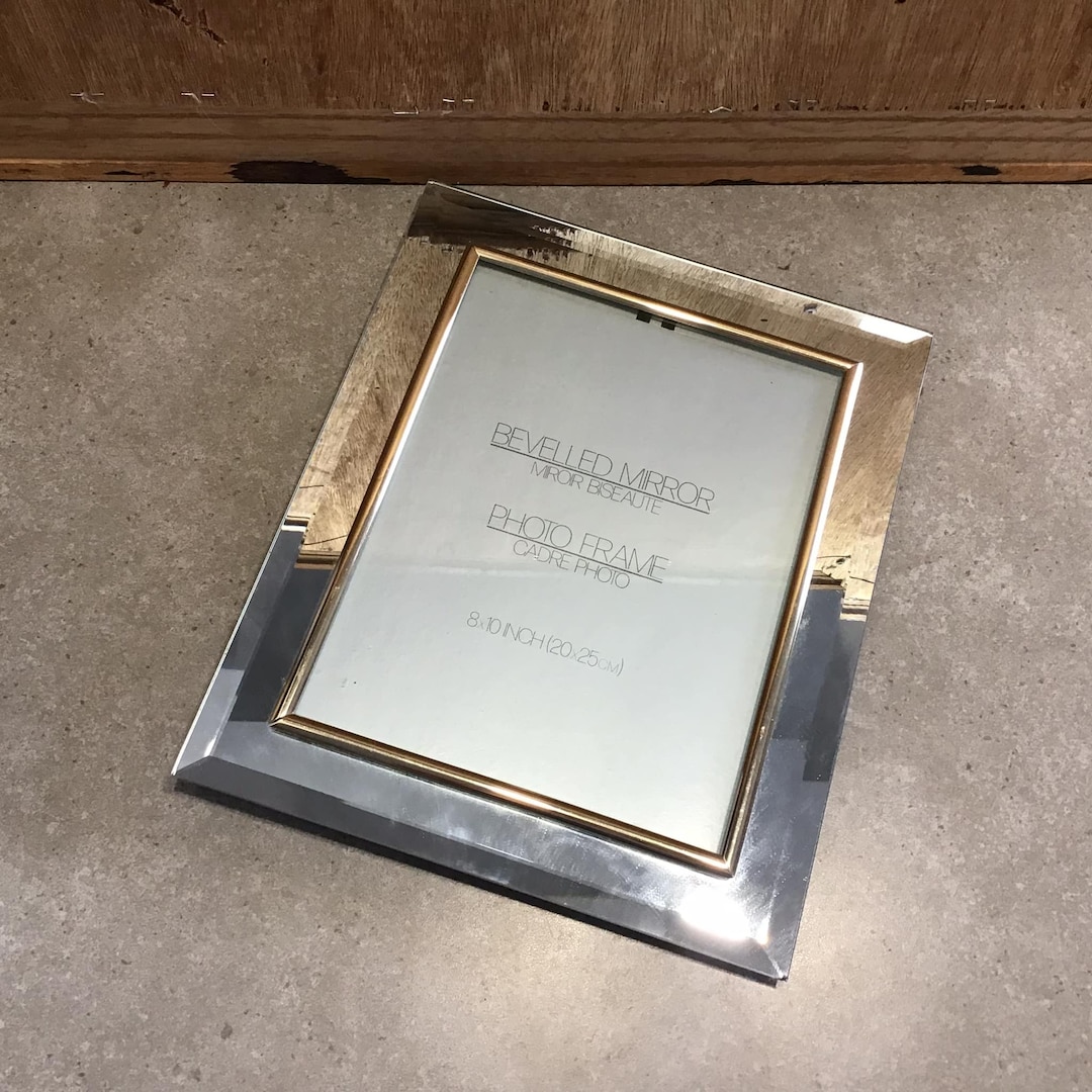 Vintage Photo Frame, Beveled Mirror Photo Frame, Art Deco Photo Frame ...