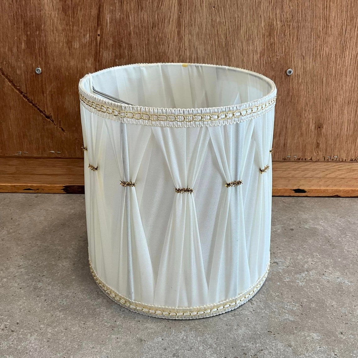 Small Vintage 8" Mid Century Drum Lamp Shade Hollywood Regency Textured ...