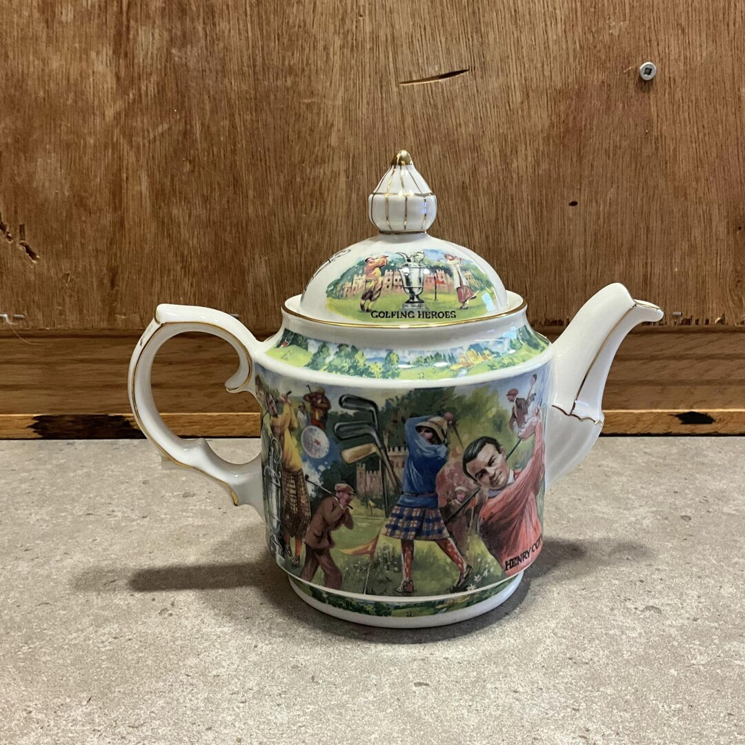 Vintage James Sadler Sporting Heroes Golf Henry Cotton Teapot Made in ...