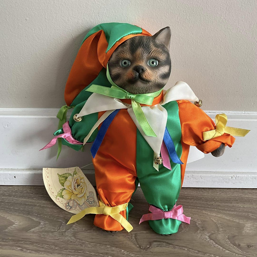 Vintage Musical Porcelain Cat Doll Victoria Ashlea Originals - Etsy