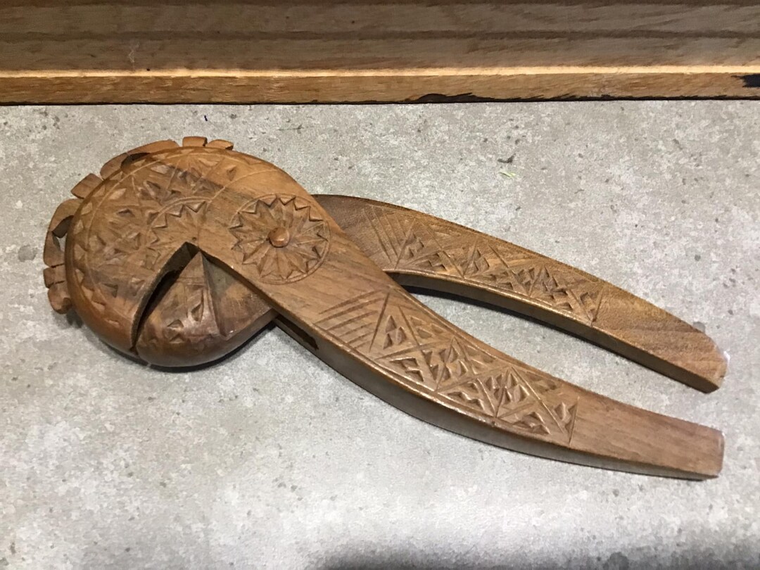 Vintage Carved Wood Nutcracker: Rustic Folk Art Plier - Etsy