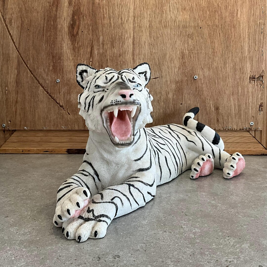 Large Exotic White Siberian Ghost Tiger 16 Long Statue Jungle Apex ...