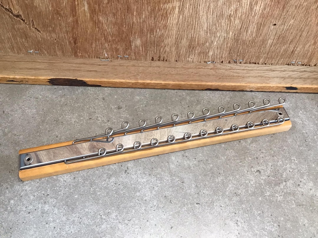 Vintage Tie Rack - Necktie Display With Hooks - Mens Retro Belt Hanger ...