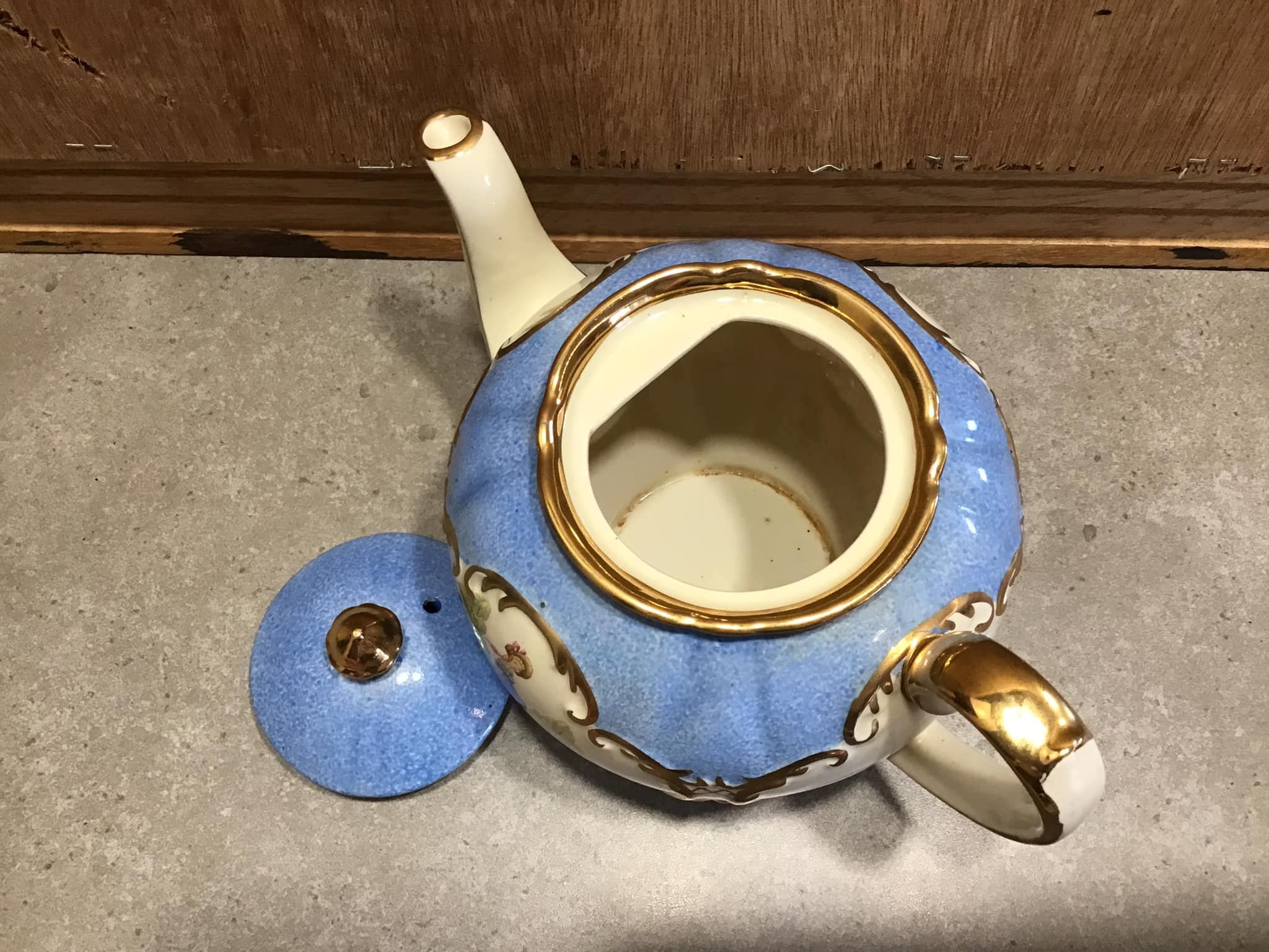 Very Rare Antique Sadler Globe Teapot Blue Crinoline Lady Pattern - Etsy