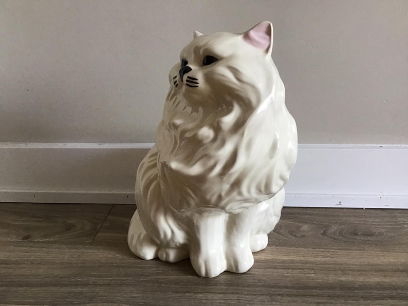 Large White Ceramic Cat Figurine Vintage Home Decor White - Etsy Large White Ceramic Cat Figurine Vintage Home Decor White - Etsy