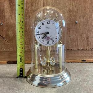 Vintage Bulova Mantel Clock: Quartz Dome Desk Clock With Clear Balls - Etsy