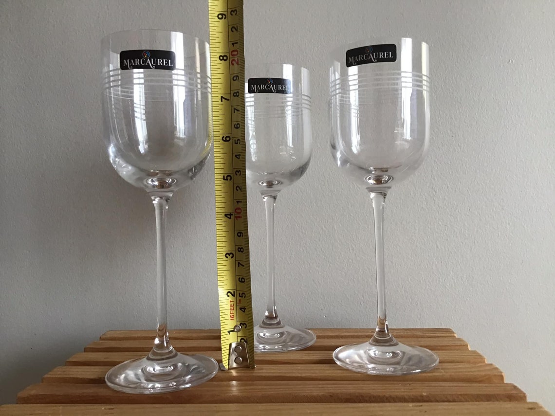 Vintage Marc Aurel Crystal Wine Glasses Abstract Geometric - Etsy